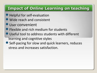 Role of online learning in distance education | PPT