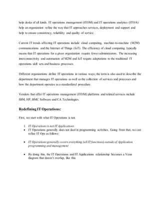 Role of Operations in IT Industry | PDF