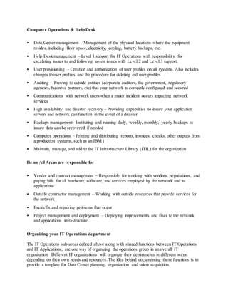 Role of Operations in IT Industry | PDF