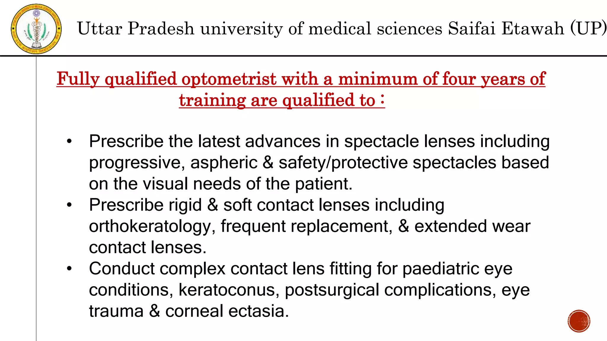 Role of optometrist in public health | PPTX