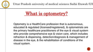 Role of optometrist in public health | PPTX