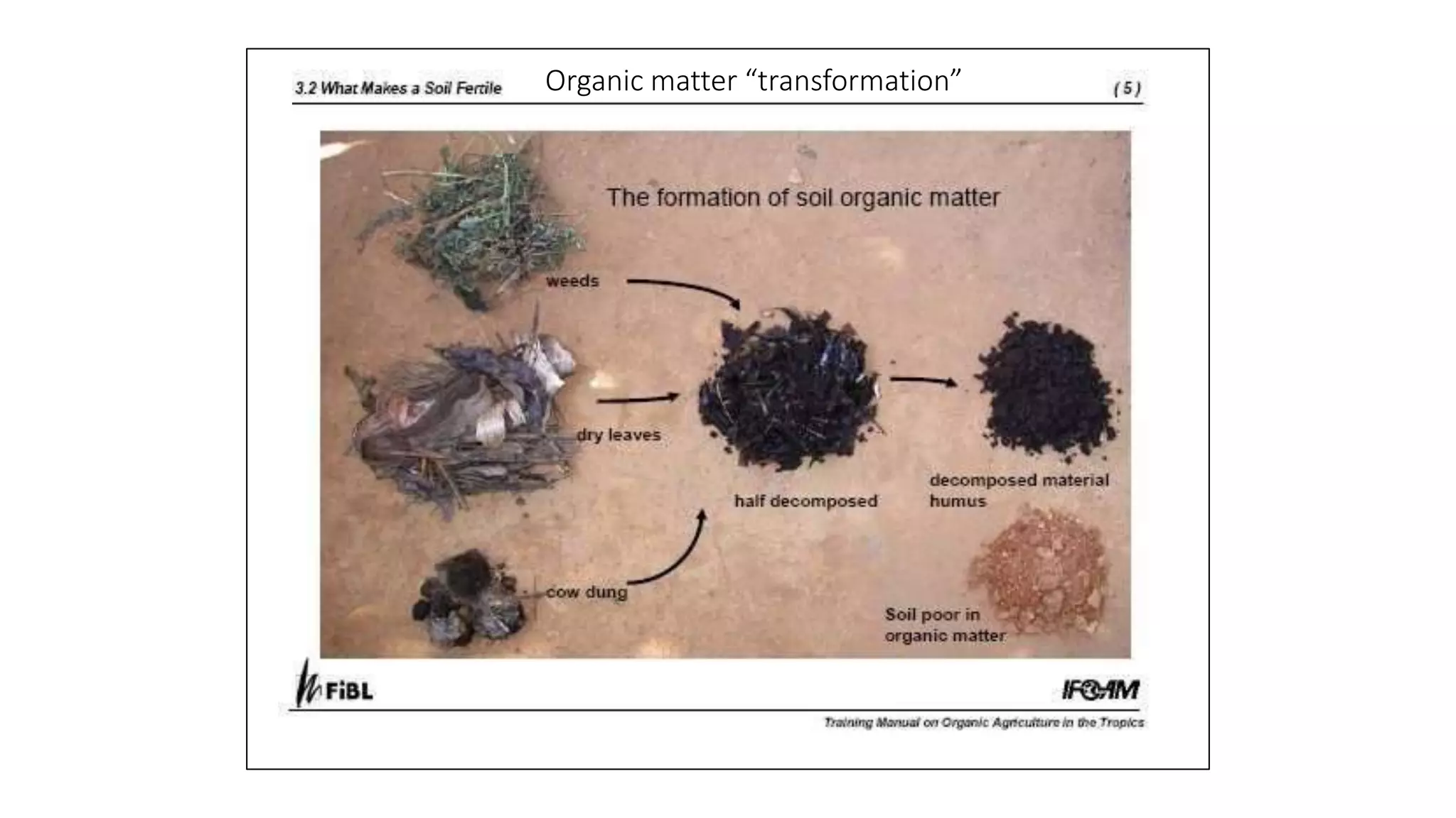 Role of organic matter in maintenance of soil fertility | PPTX