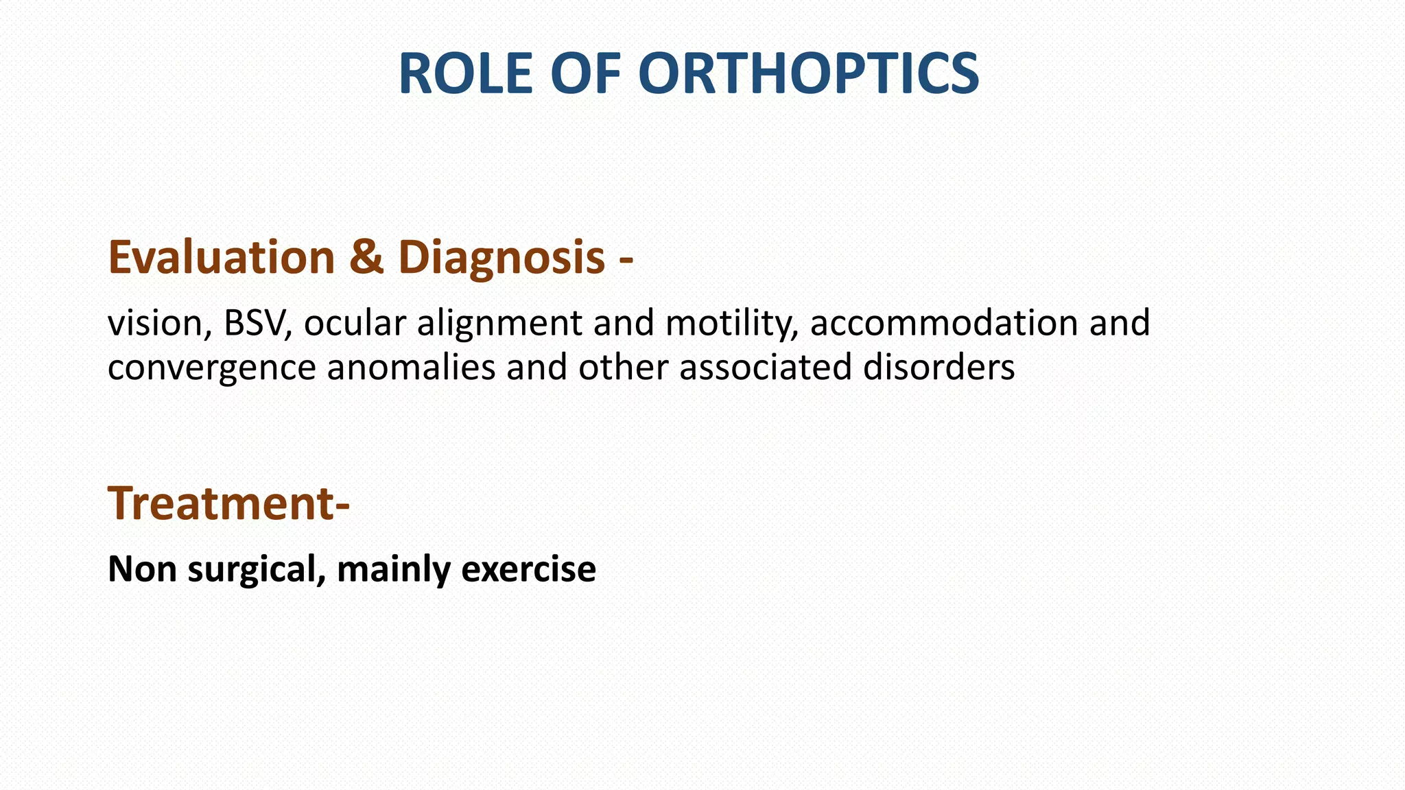 Role of orthoptics | PDF