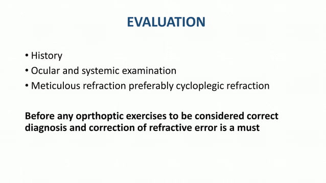 Role of orthoptics | PDF | Eye and Vision Conditions | Diseases and ...