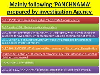 Role of ‘panchnama’ in criminal justice An outline.. | PPTX