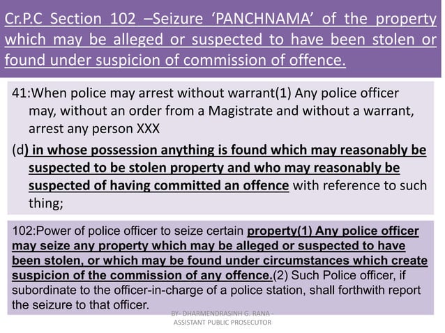 Role of ‘panchnama’ in criminal justice An outline.. | PPTX | Crime ...