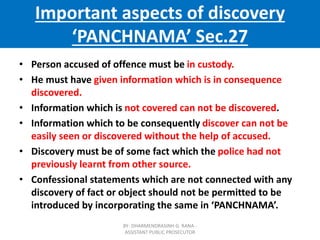 Role of ‘panchnama’ in criminal justice An outline.. | PPTX