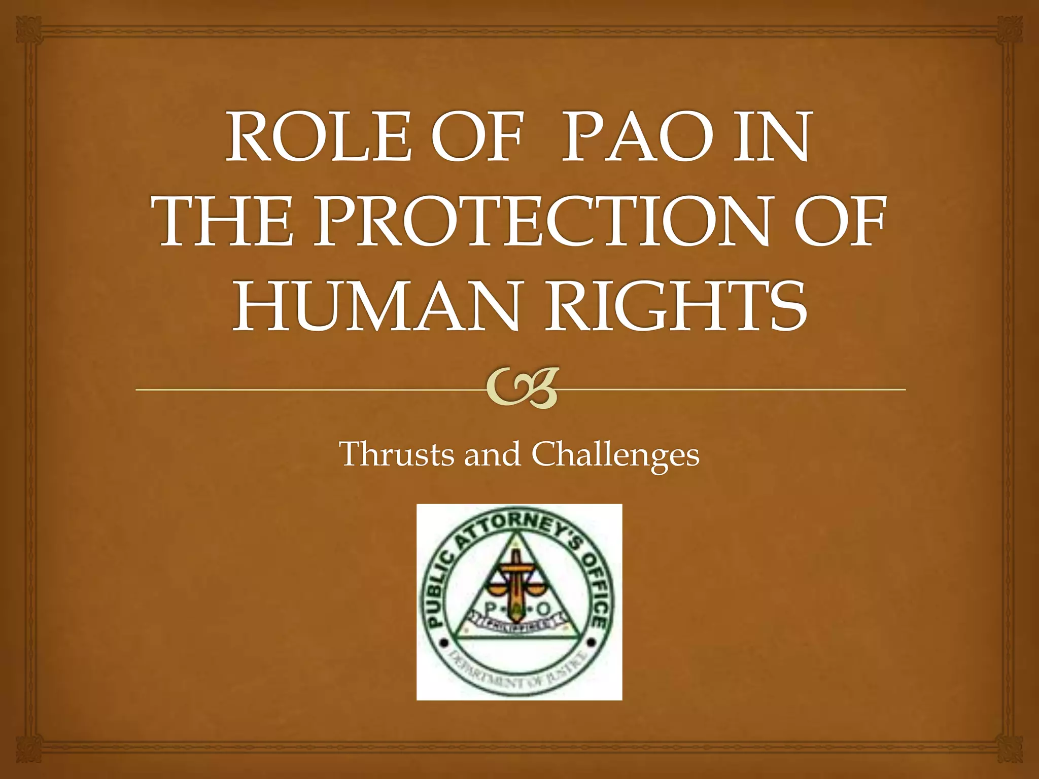 Role of pao in the protection of human rights | PPT