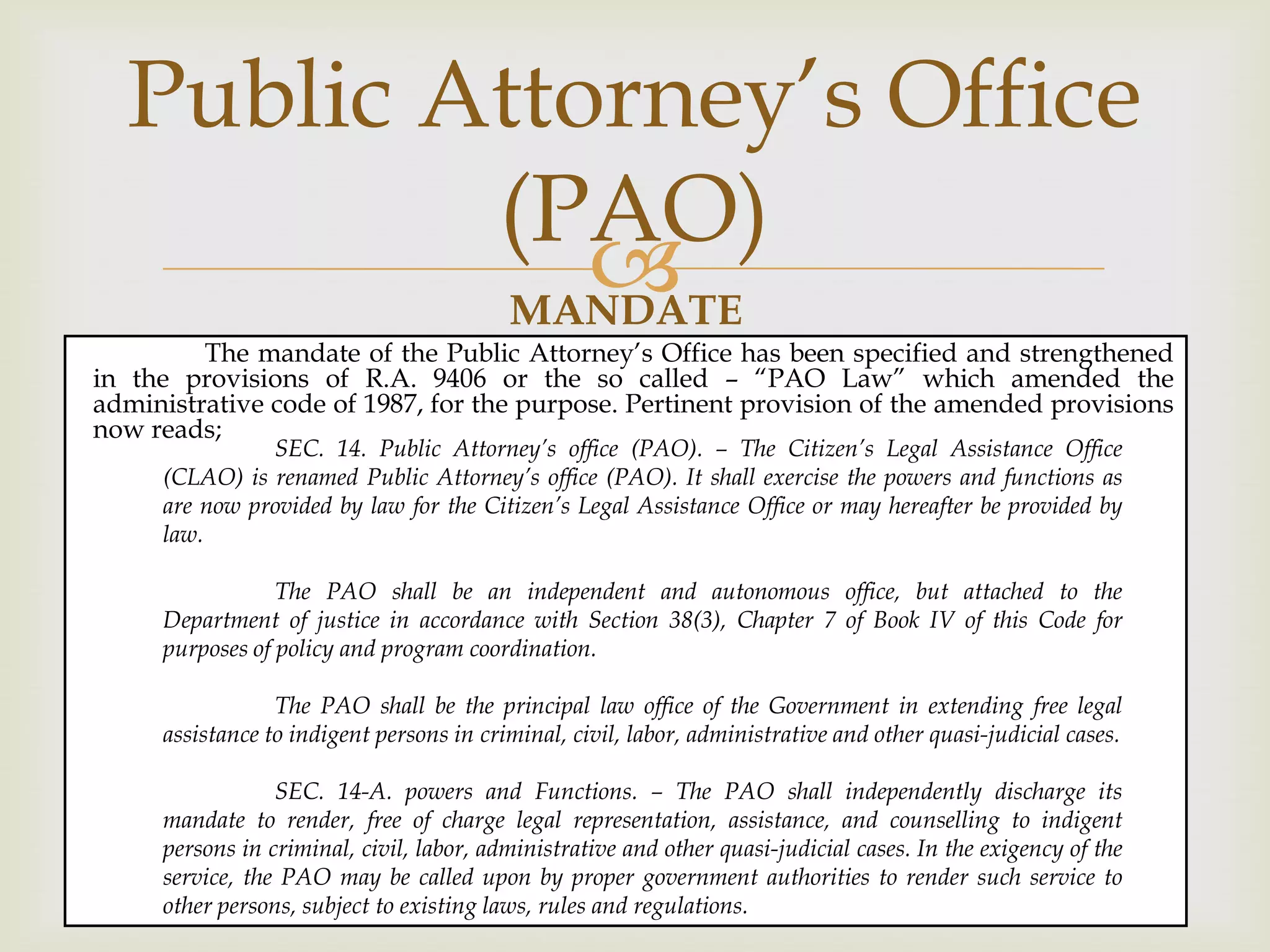 Role of pao in the protection of human rights | PPT