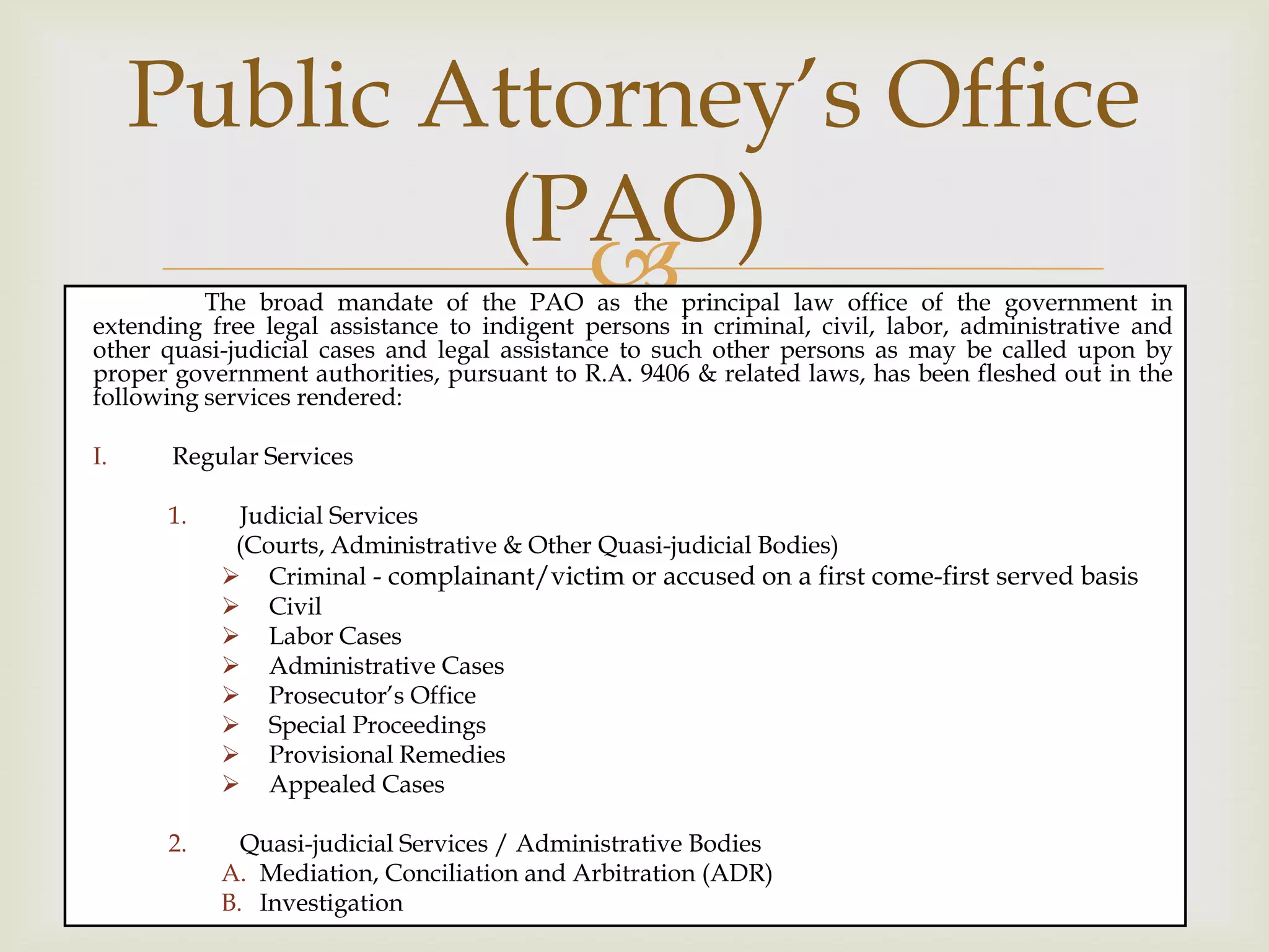 Role of pao in the protection of human rights | PPT