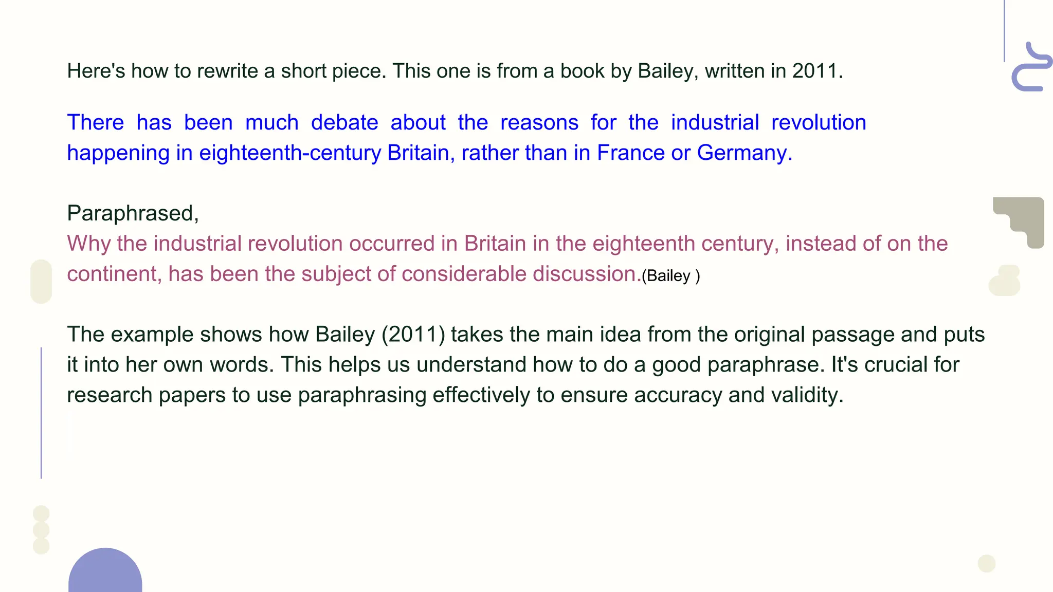 Role of Paraphrasing in Research Writing | PPTX