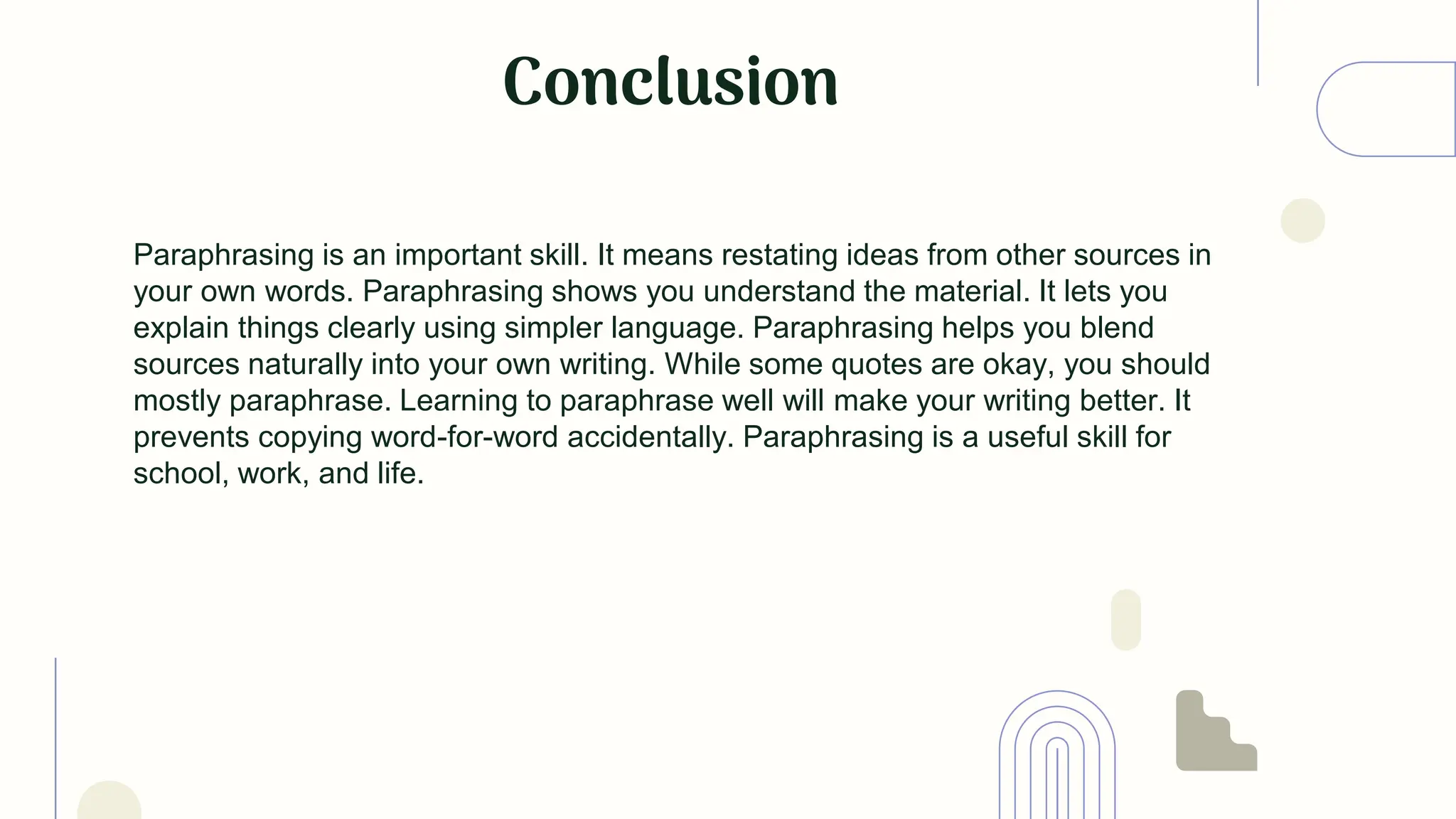 Role of Paraphrasing in Research Writing | PPTX