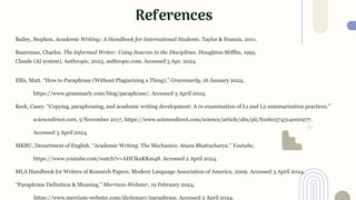 Role of Paraphrasing in Research Writing | PPTX