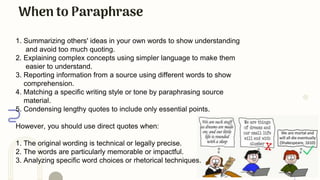 Role of Paraphrasing in Research Writing | PPTX