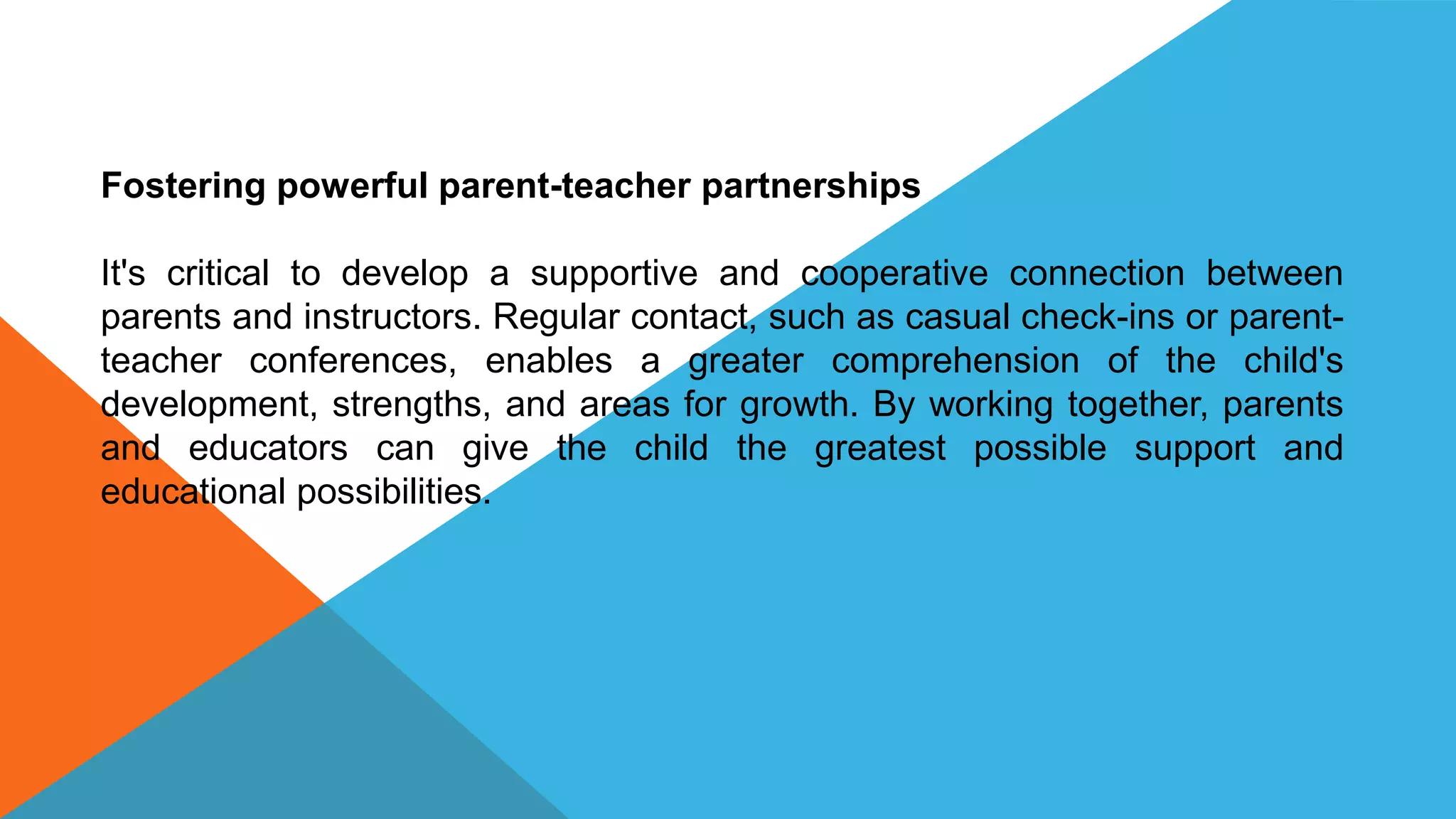 Role of Parental Involvement in early childhood education | PPTX