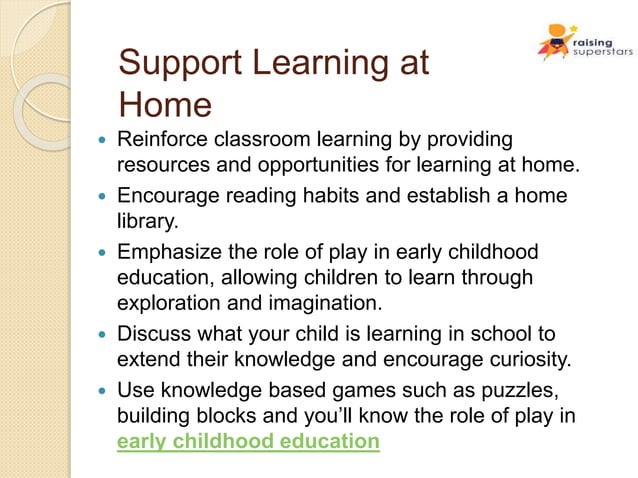 Role of Parents in Making Early Childhood Education an Enriching ...