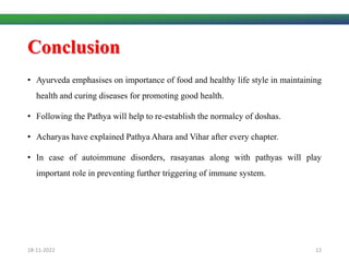 Role of Pathya Vihara in Non Communicable Disease.pptx