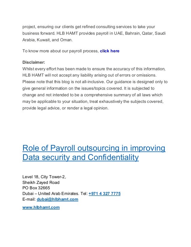 Role of Payroll outsourcing in improving Data security and ...