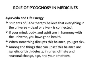ROLE OF P'COGNOSY IN MEDICINES.pptx has been explained | PPTX