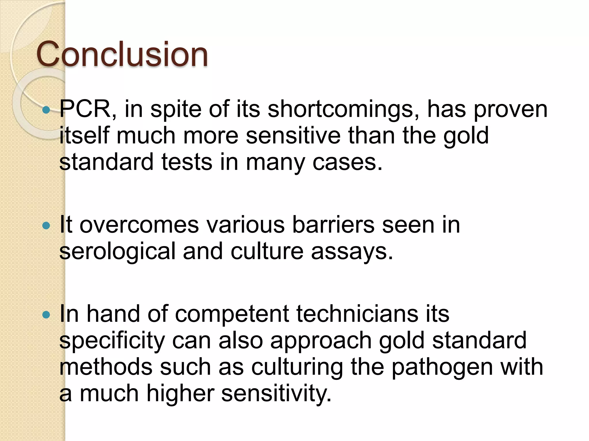 Role of pcr in diagnostics | PPTX