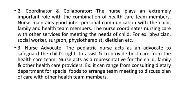 ROLE OF PEDIATRIC NURSE IN CHILD CARE at hospital.pptx