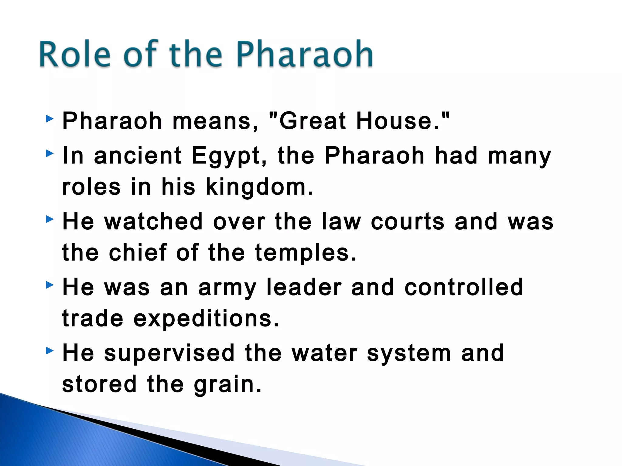 Role of Pharaoh | PPT
