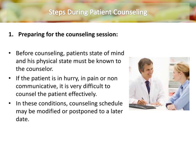 Role of pharmacist in patient counselling | PPTX