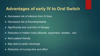 Role of pharmacist in IV to PO antibiotic switch therapy | PPSX