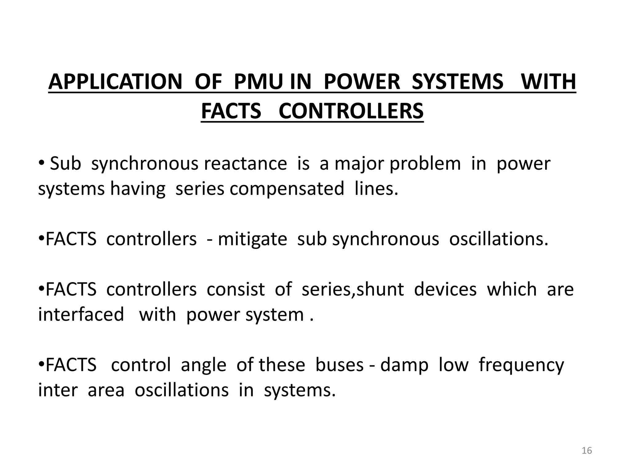Role Of Phasor Measuring Unit In Power System Pptx Business