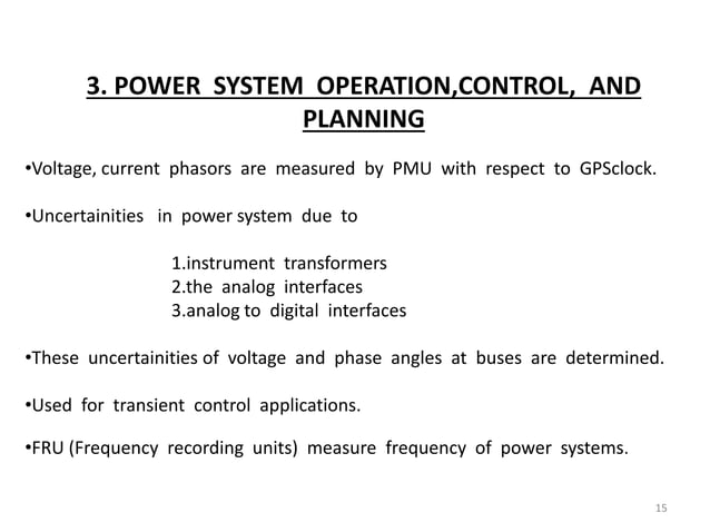 Role Of Phasor Measuring Unit In Power System Pptx Business