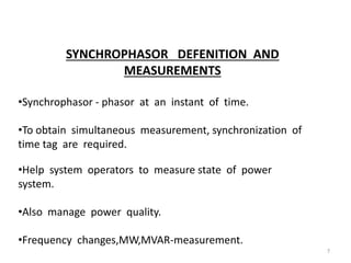 Role of phasor measuring unit in power system | PPTX