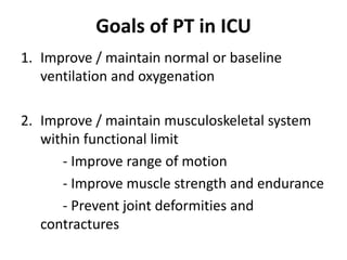 role of PHYSIOTHERAPIST in ICU.ppt