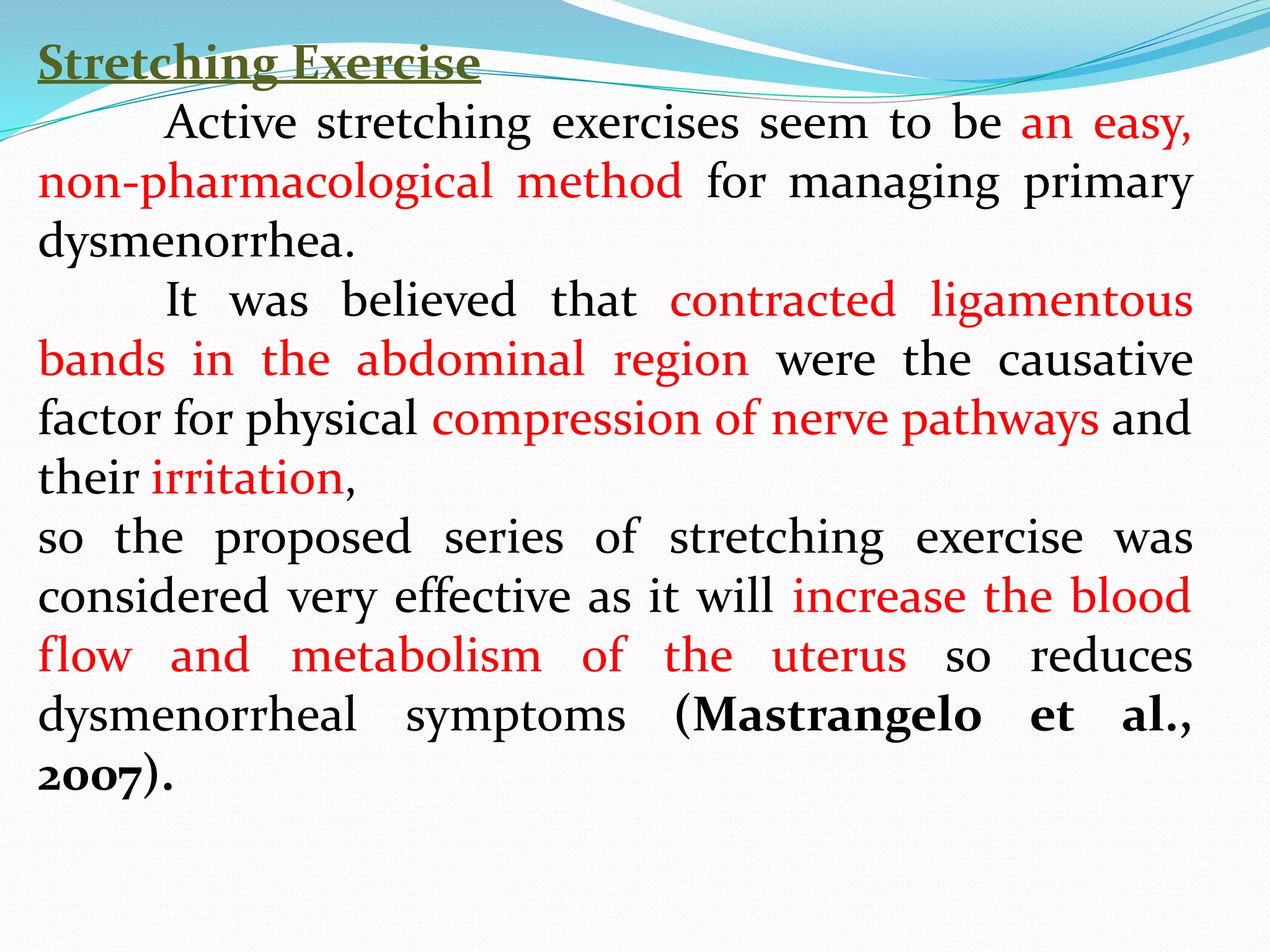 Role of Physiotherapy in Dysmenorrhea by Neveen Refaey with Dr. Sunita ...