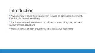 Role of Physiotherapy in Society - Ramya Well-Being Coach | PPTX
