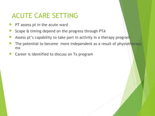 Role of physiotherapy in traumatic brain injury | PPT