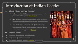 Role of Poetics in folklore Oral Traditions | PDF