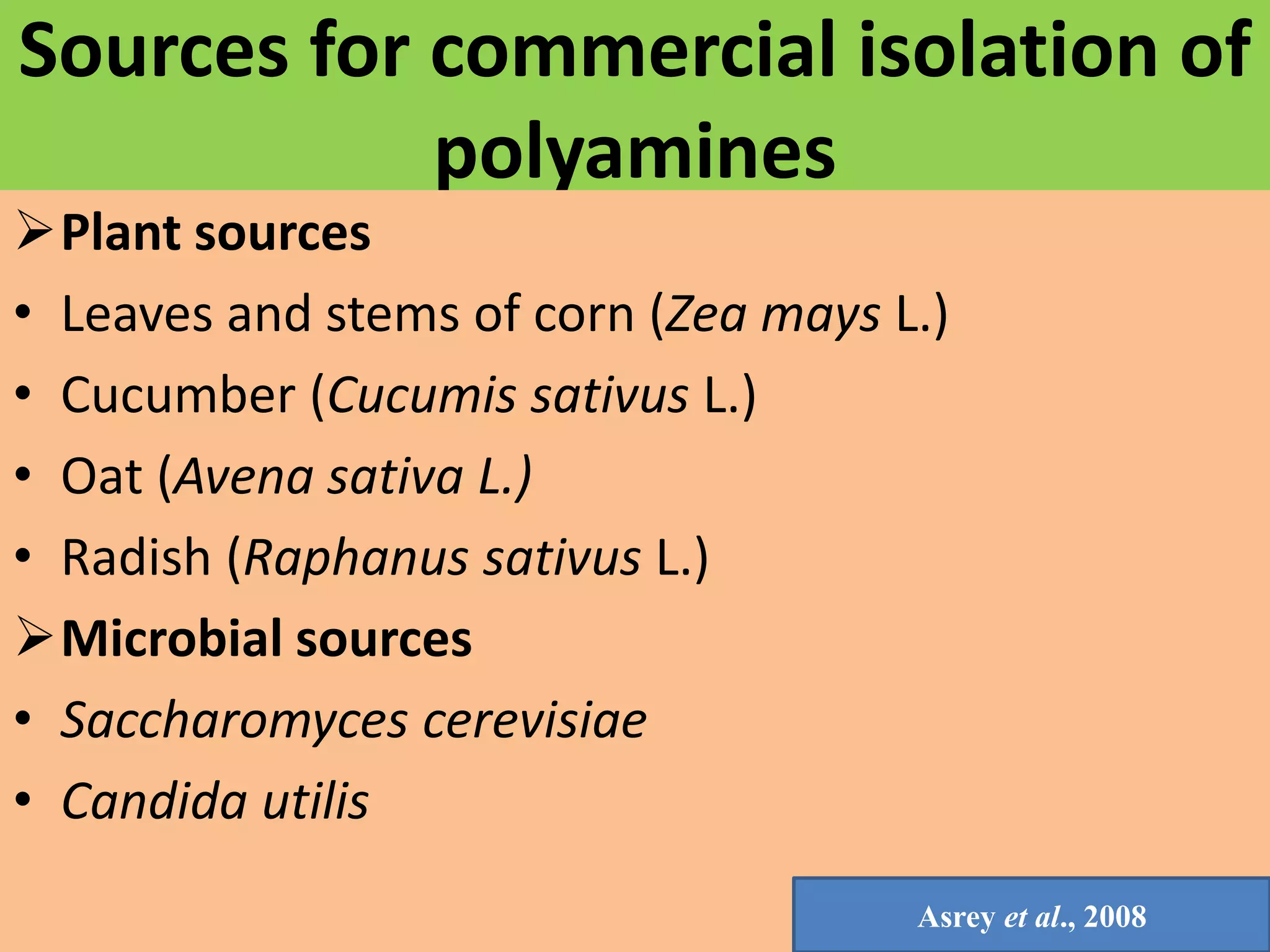 Role of polyamine in post harvest management of fruits | PPTX