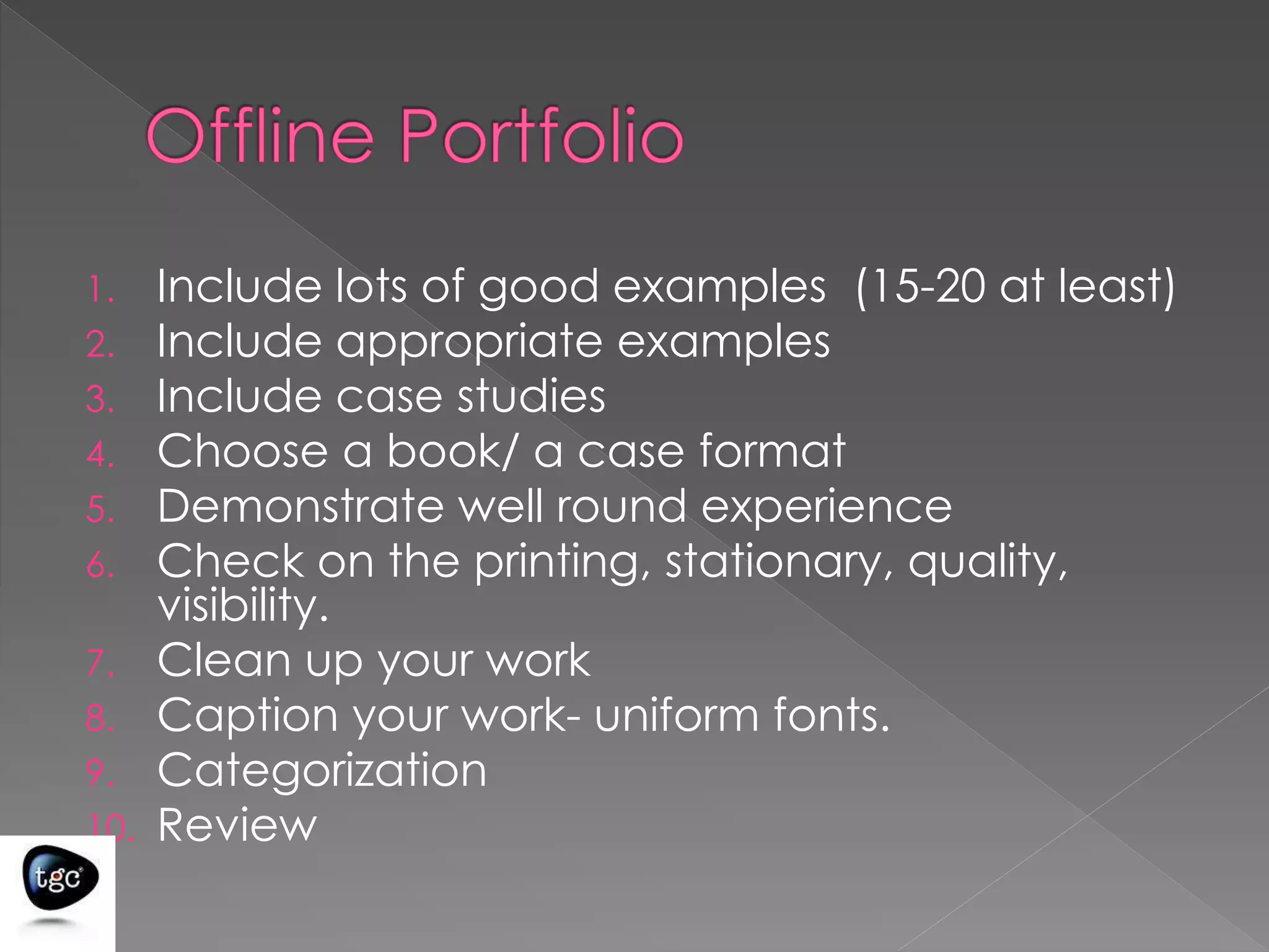 Role of portfolio while applying for jobs | PPTX