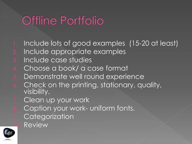 Role of portfolio while applying for jobs | PPT