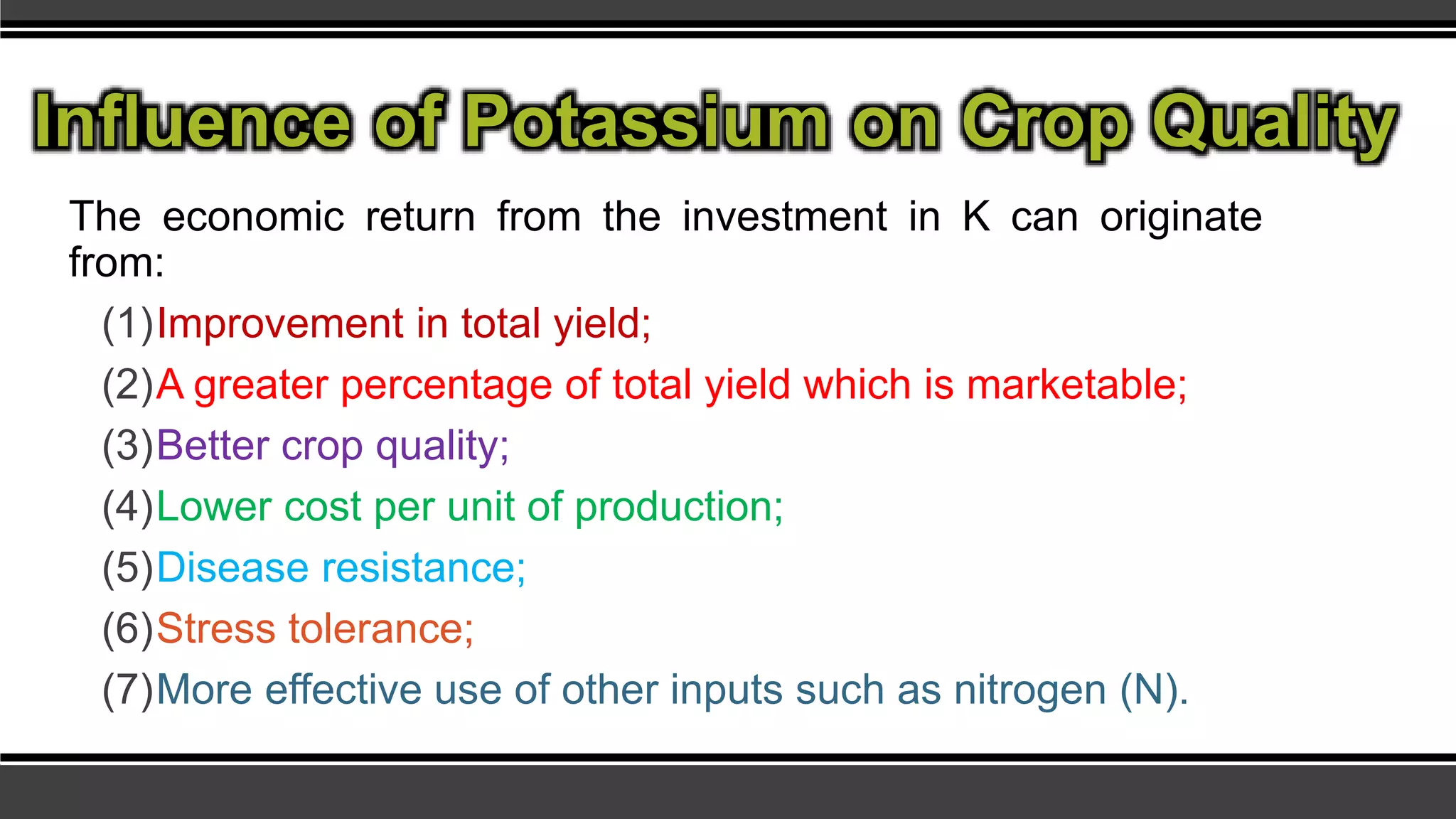 Role of Potassium in Plant Growth | PPSX