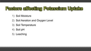 Role of Potassium in Plant Growth | PPSX