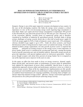 Role of power sector abstract | PDF