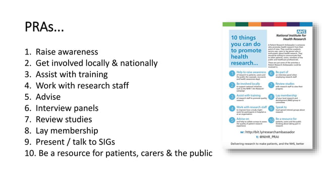 The role of the Patient Research Ambassador | PPT