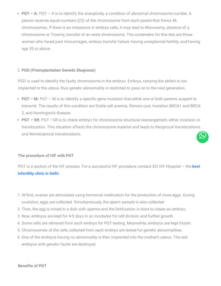 Role of Preimplantation Genetic Testing (PGT) in IVF | PDF