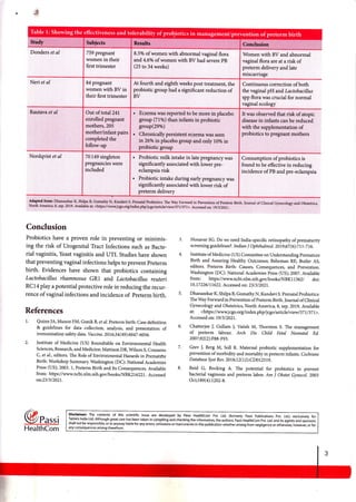 Role of prenatal probiotics in preterm birth | PDF