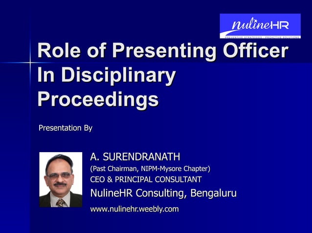 Role of Presenting Officer in Enquiry | PPT | Human Resources | Business