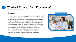 The Role of a Primary Care Physician in Health | PPTX