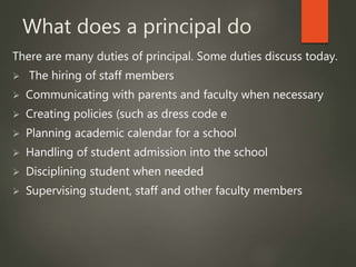 Role of principal | PPTX