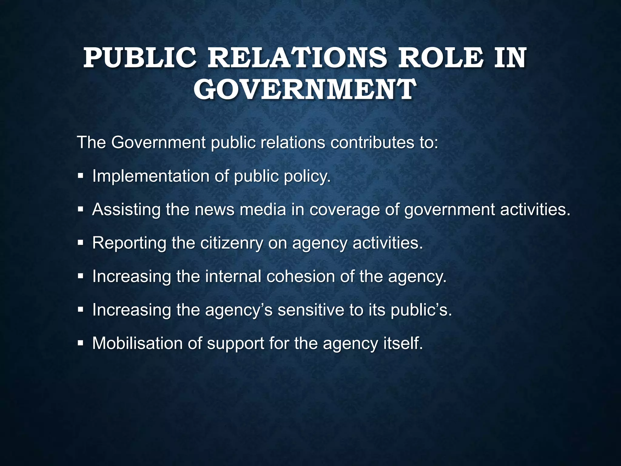 Role of Public Relations in Government | PPTX