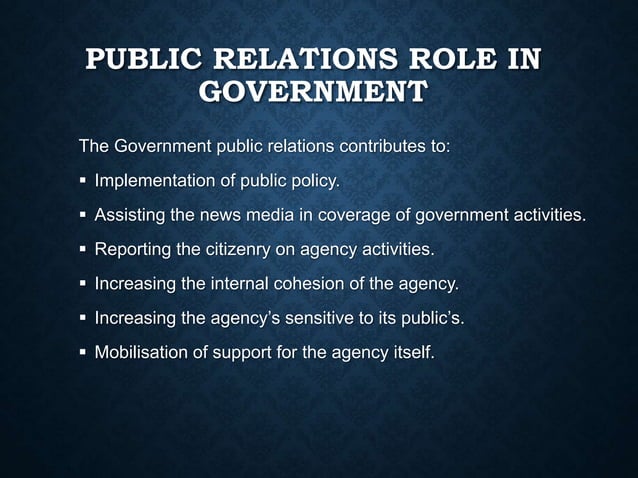 Role of Public Relations in Government | PPTX